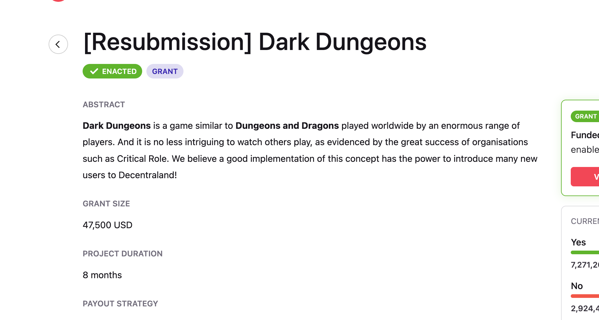 Grant category is not visible on enacted proposals · Issue #923 · decentraland/governance · GitHub