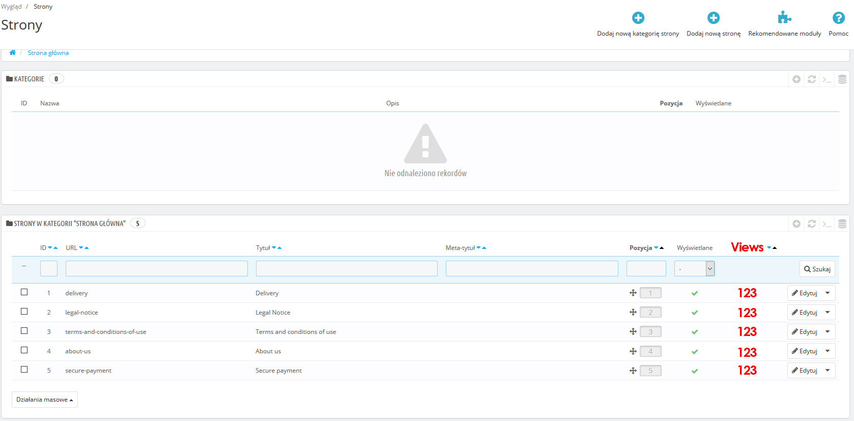 Bo Improvement Cms Page Views Count · Issue 14207 · Prestashopprestashop · Github 