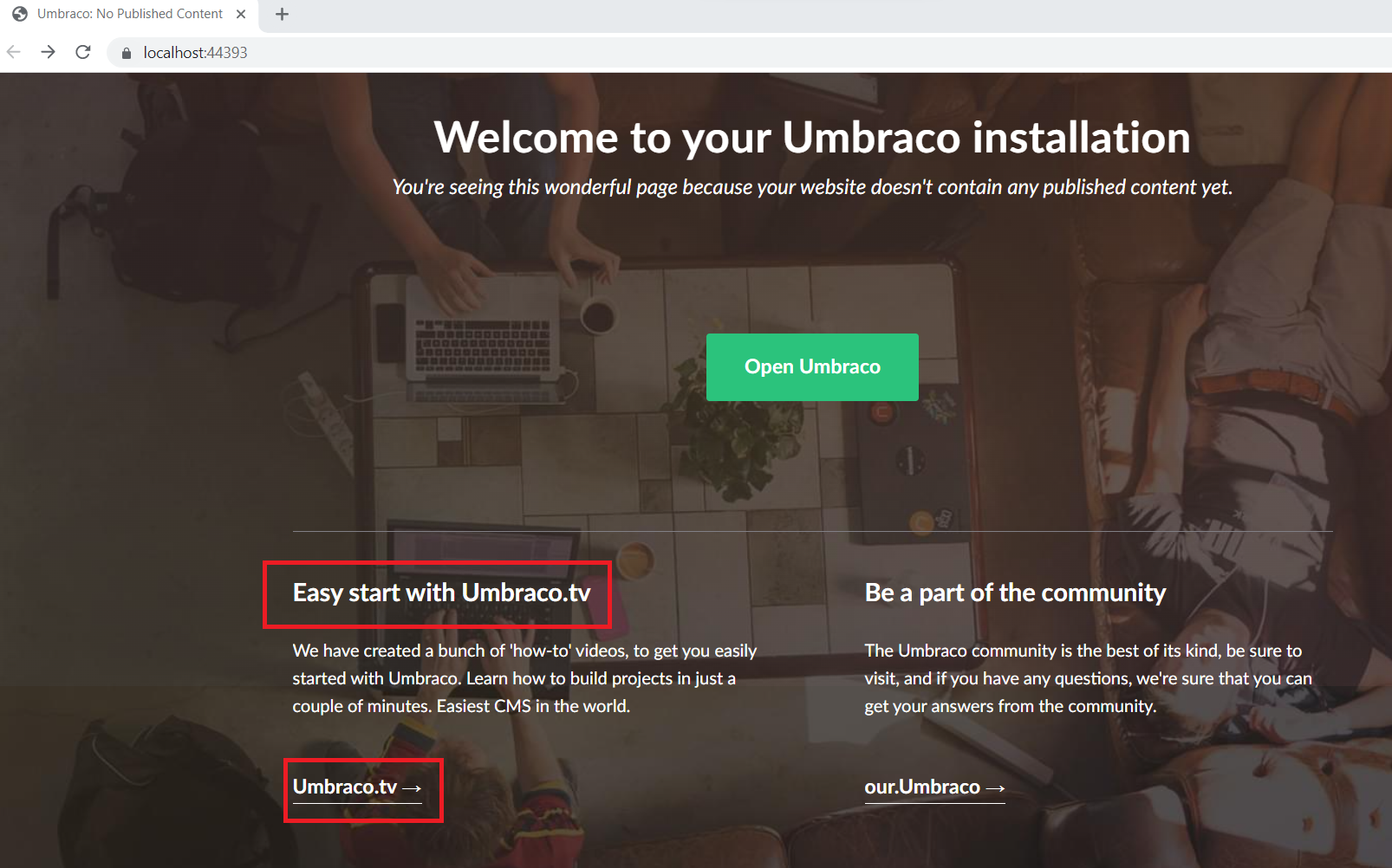 Umbraco TV references in the installation screen should be changed to Umbraco Learning Base ...