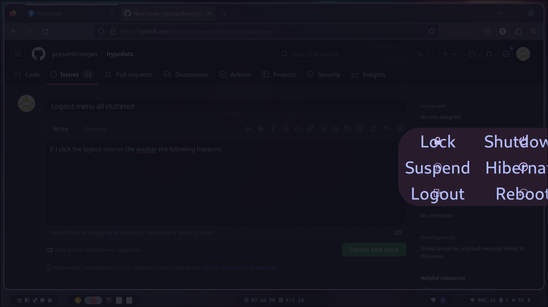 Logout menu all cluttered · Issue #87 · prasanthrangan/hyprdots · GitHub