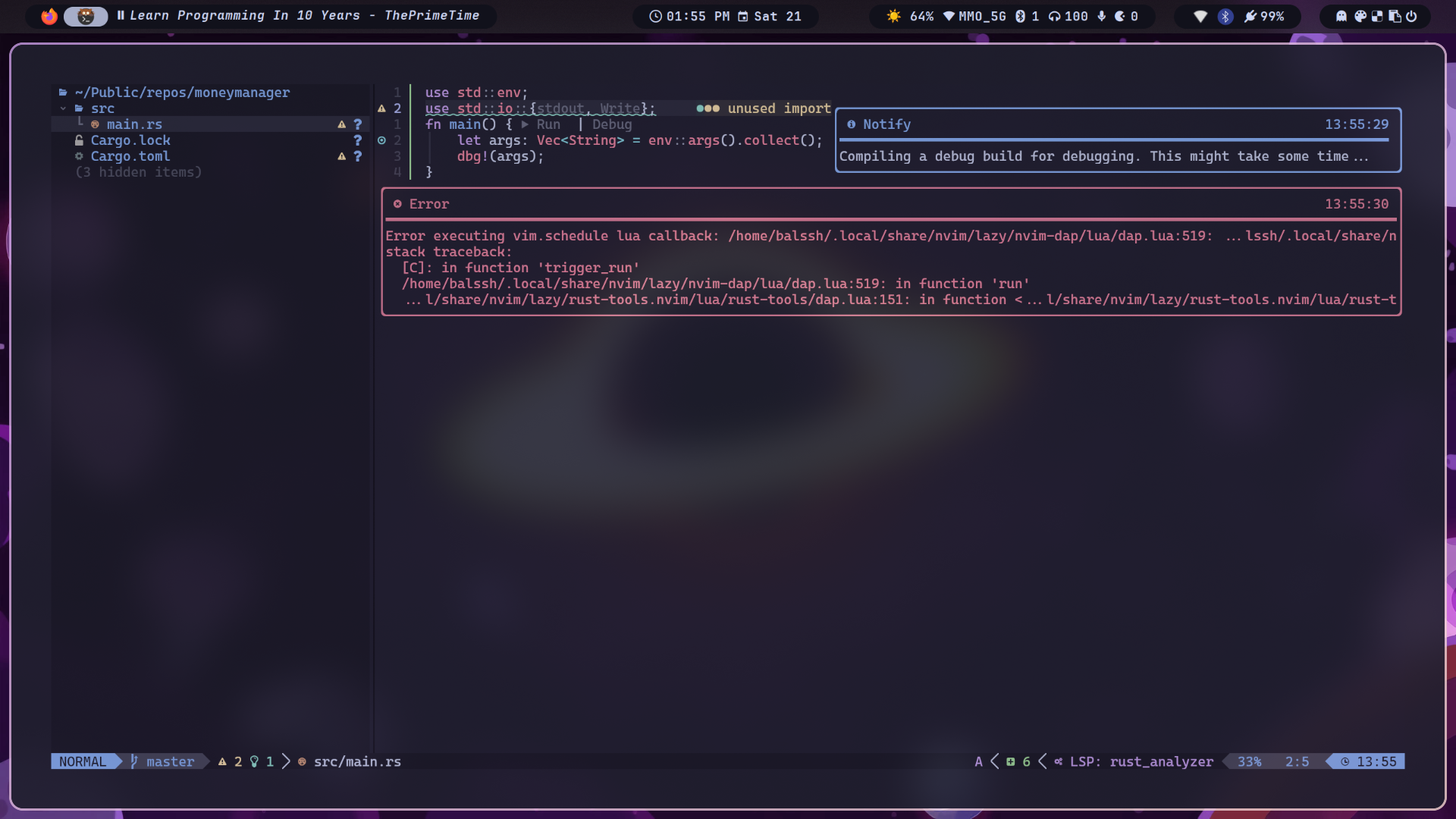 bug: Rust setup may be incomplete · Issue #1829 · LazyVim/LazyVim · GitHub bug: Rust setup may be incomplete · Issue #1829 · LazyVim/LazyVim · GitHub