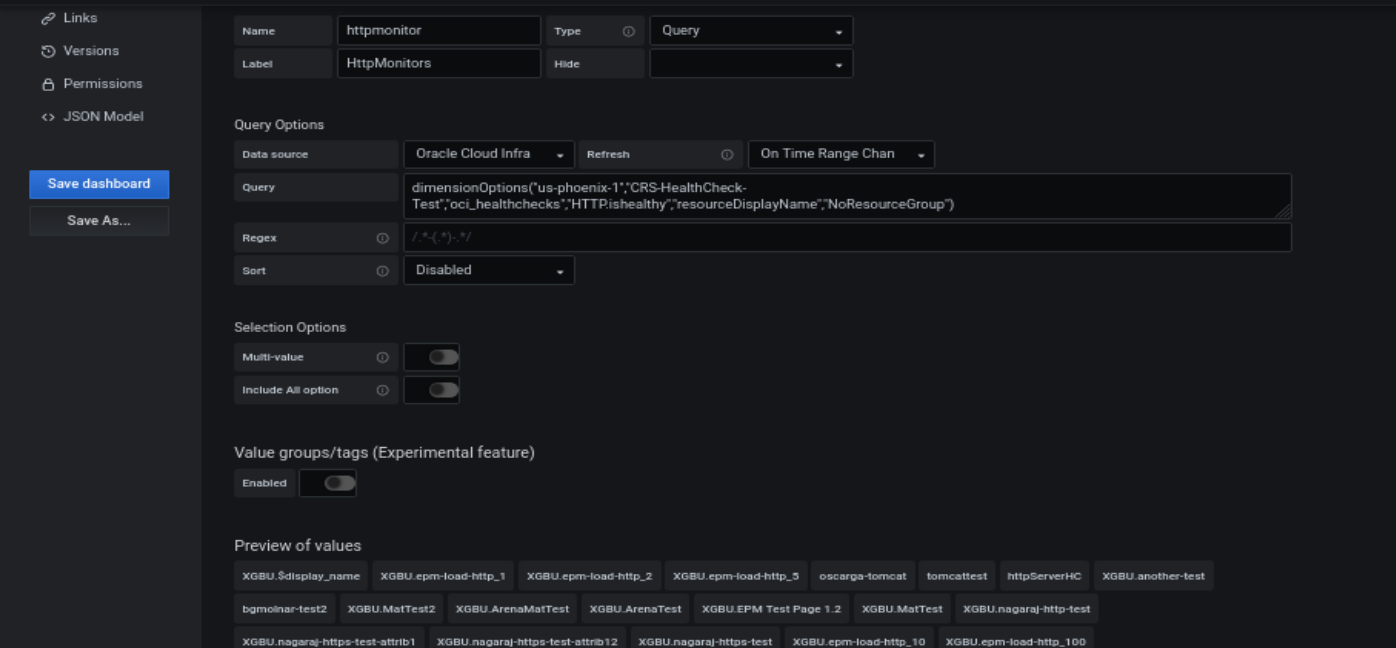 Templating variables only from current timespan · Issue #85 · oracle/oci-grafana-metrics · GitHub