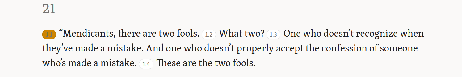 Segment links take you to the wrong segment in suttas with ranges such as AN2.11-20, etc ...