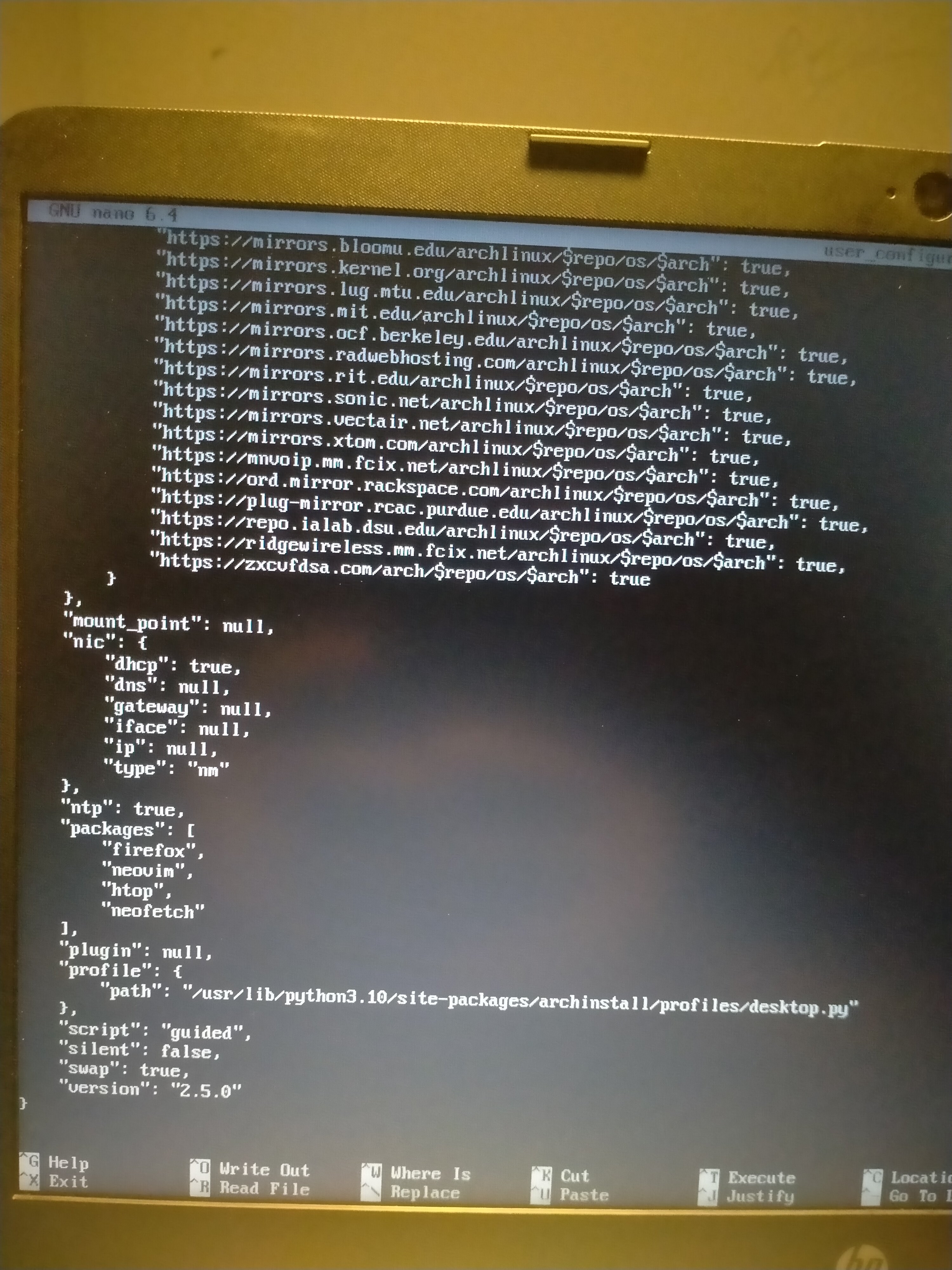 Issue when install · Issue #1464 · archlinux/archinstall · GitHub