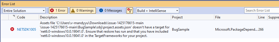 Cannot Deploy Windows When Referencing Net6 And Applicationdisplayversion 
