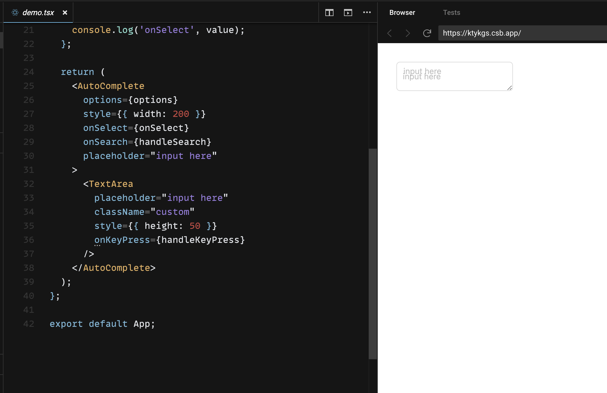 Auto-complete 和 内部的 input 元素都有 placeholder 时，会出现两个 placeholder · Issue #45355 · ant-design/ant ...