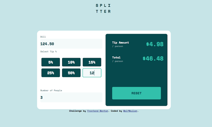 Github Wolfmuller Tip Calculator App Challenge Hub Tip Calculator