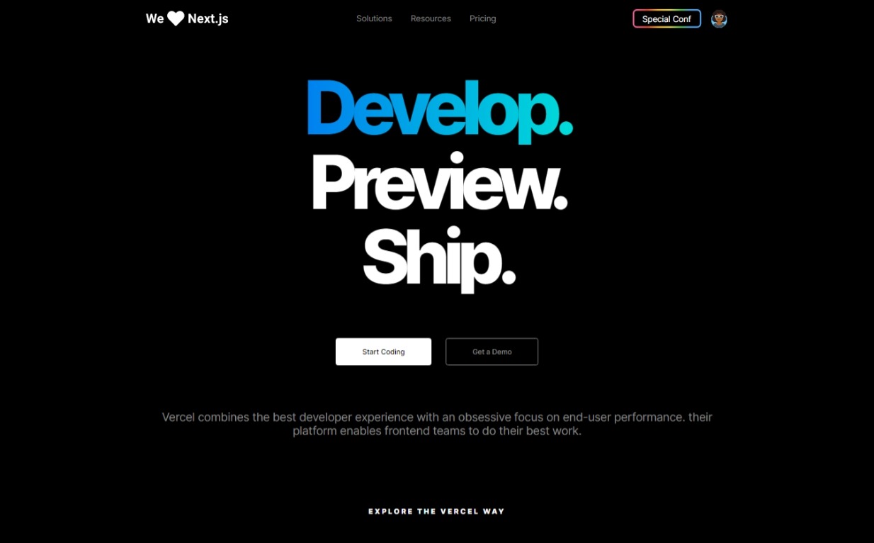 GitHub - Viniciusm7/Vercel-clone-homepage
