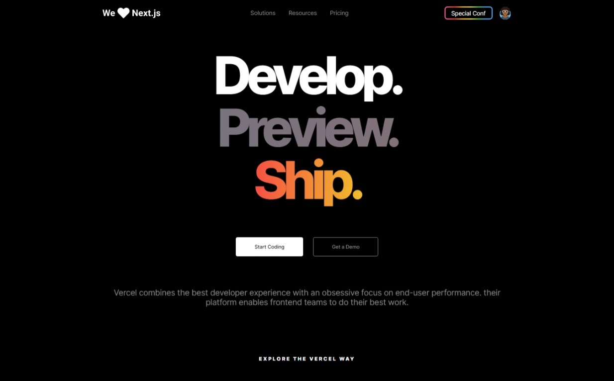 GitHub - Viniciusm7/Vercel-clone-homepage