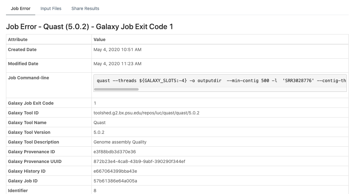 Job Error - Quast (5.0.2) · Issue #678 · phac-nml/irida · GitHub