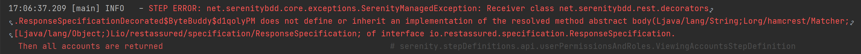 Need an advice on the error - net.serenitybdd.core.exceptions.SerenityManagedException · Issue ...