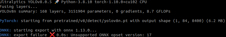 Export onnx failure · Issue #10766 · ultralytics/yolov5 · GitHub