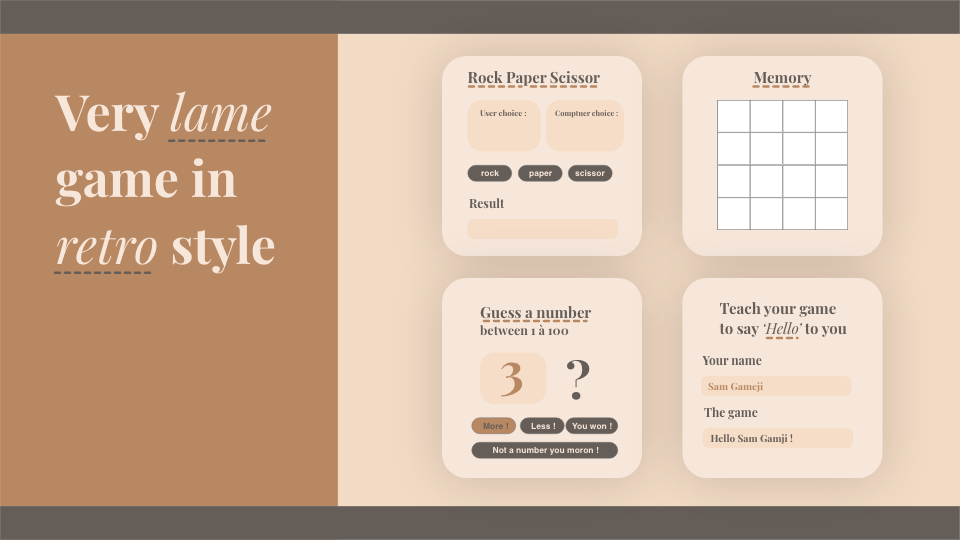 GitHub - Littlebirdwarrior/very-lame-game: A lame game web site for all lame player