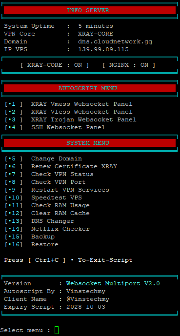 GitHub - kidarr/SSH-XRAY-Websocket-Multiport