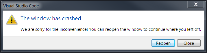 the window is no longer responding · Issue #61224 · microsoft/vscode · GitHub