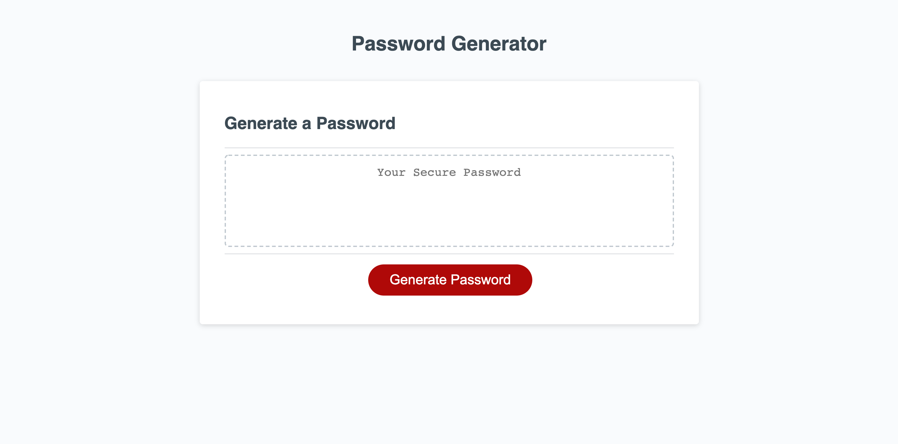 GitHub - MSaideman/password-generator: This program allows the user to create a random password ...