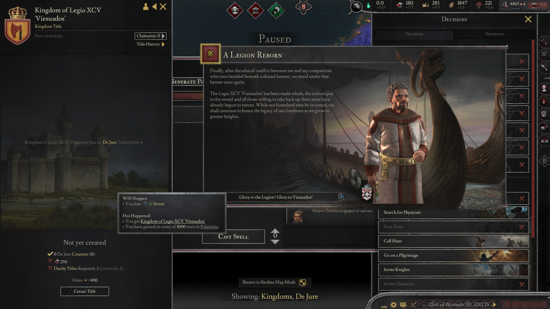 Reform the Legio XCV Viesuados decision does not confer Kingdom Title · Issue #344 ...