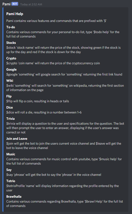 GitHub - brandenphan/Pami-Bot: Discord bot written in Python that utilizes various libraries and ...