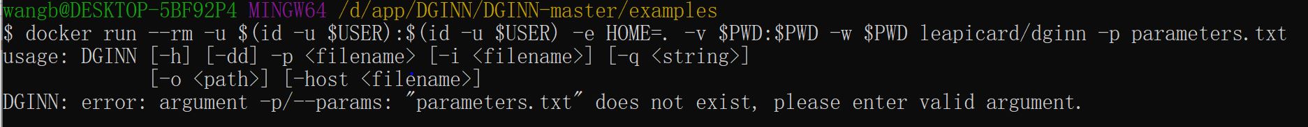 Dginn Error Argument P Params Parameterstxt Does Not Exist Please Enter Valid Argument 