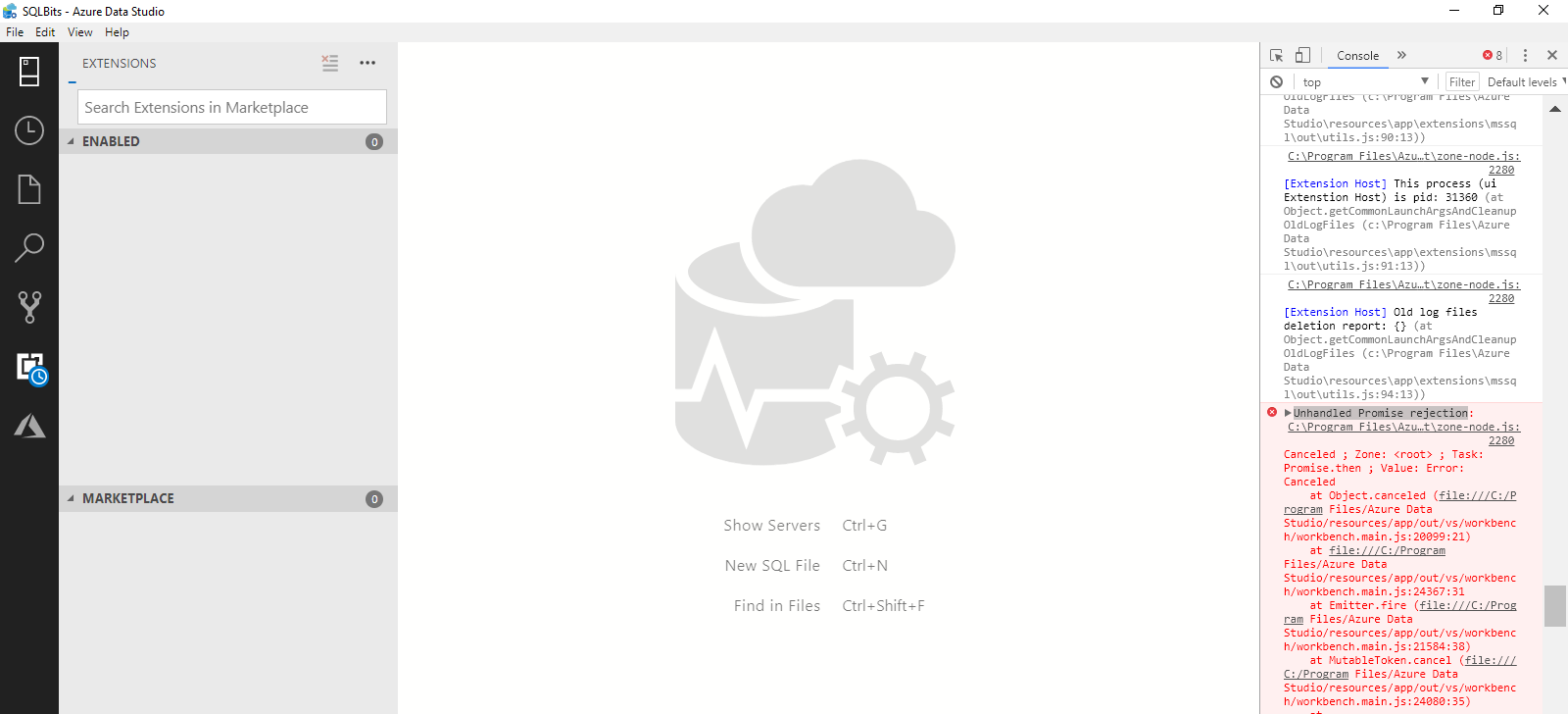 Extension Gallery Not Populating With Unhandled Promise Rejection · Issue 4230 · Microsoft