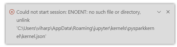 No such file or directory starting PySpark kernel · Issue #7560 · microsoft/azuredatastudio · GitHub