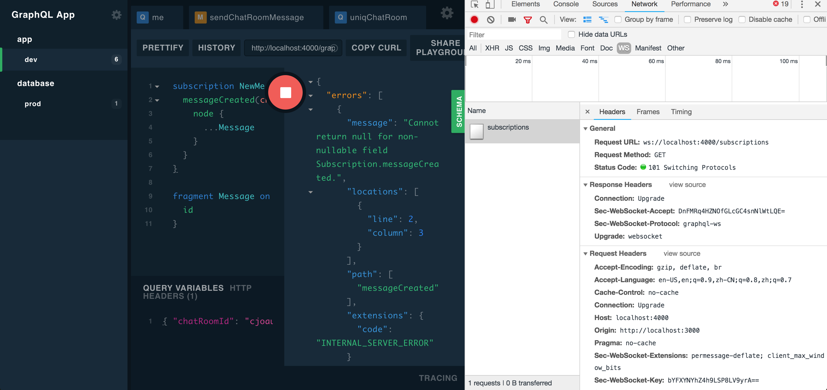 When Sending A Subscription With Fragments The Request Is Sent To The Endpoint Instead Of