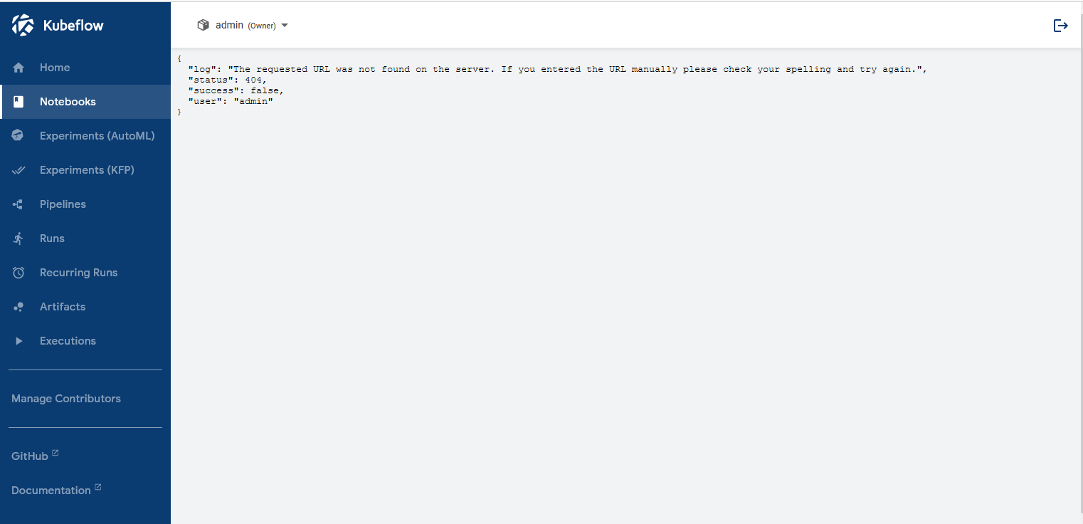 Error While Accessing The Notebooks Section On Kubeflow Dashboard · Issue 6141 · Kubeflow