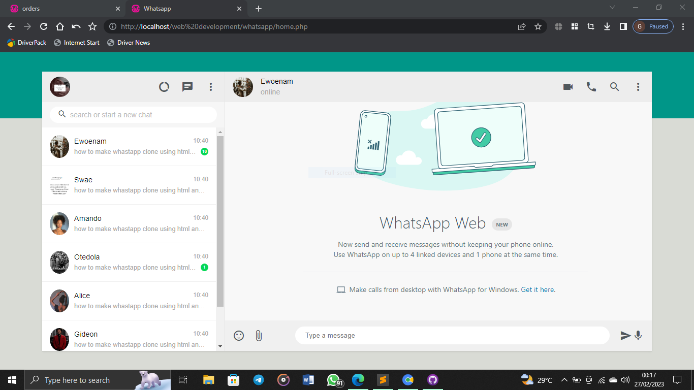 GitHub - petson15/whatsapp-interface