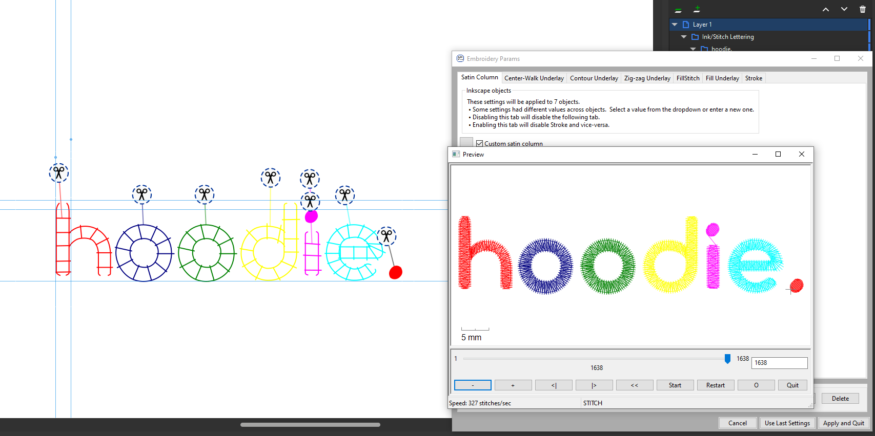 Different color for each letter in a font · Issue #2016 · inkstitch/inkstitch · GitHub