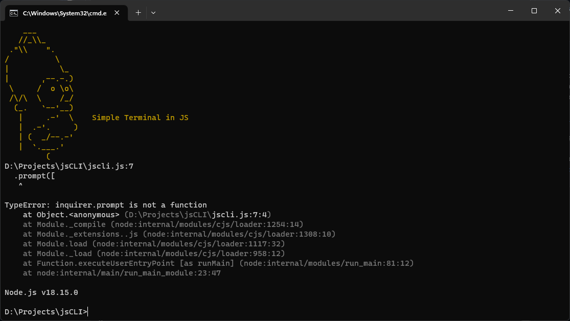 inquirer.prompt(...).then is not a function · Issue #1256 · SBoudrias/Inquirer.js · GitHub