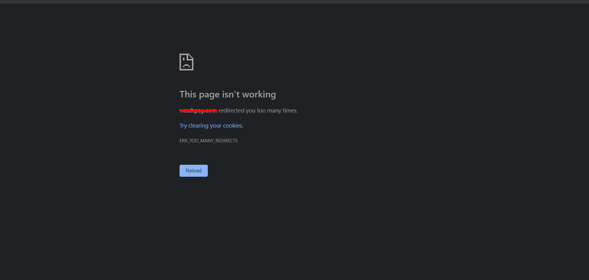 1.0.5.9 update This page isn’t working redirected you too many times ...