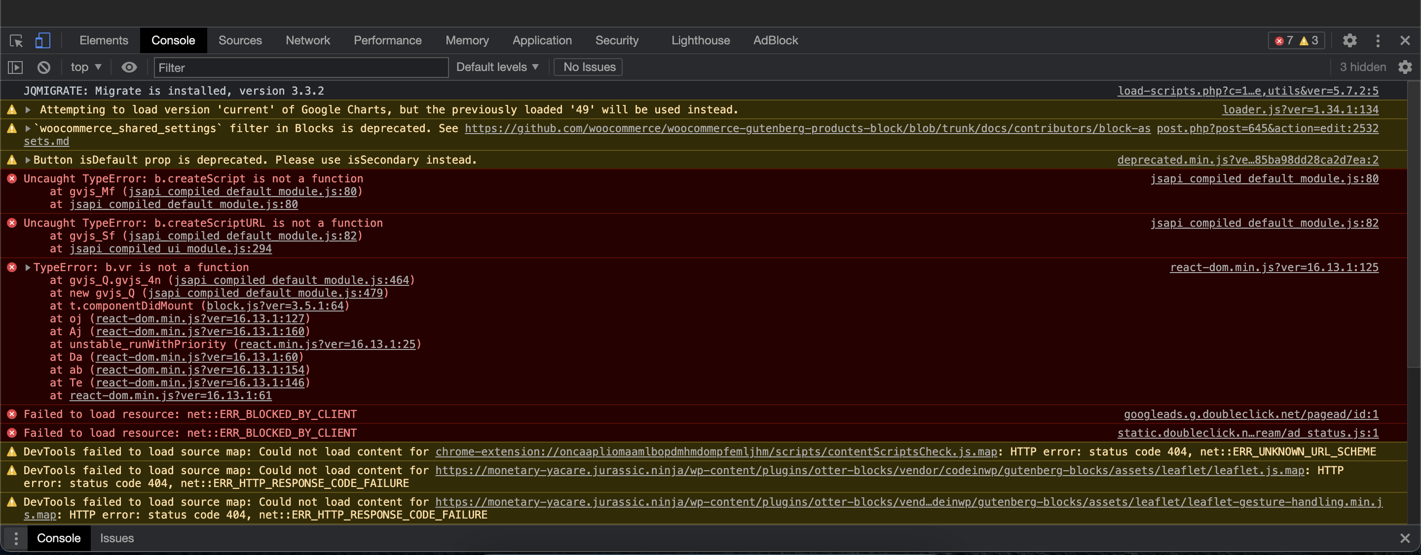 "This Block Encountered and error.." when adding Visualizer Chart with Google Site Kit Installed ...