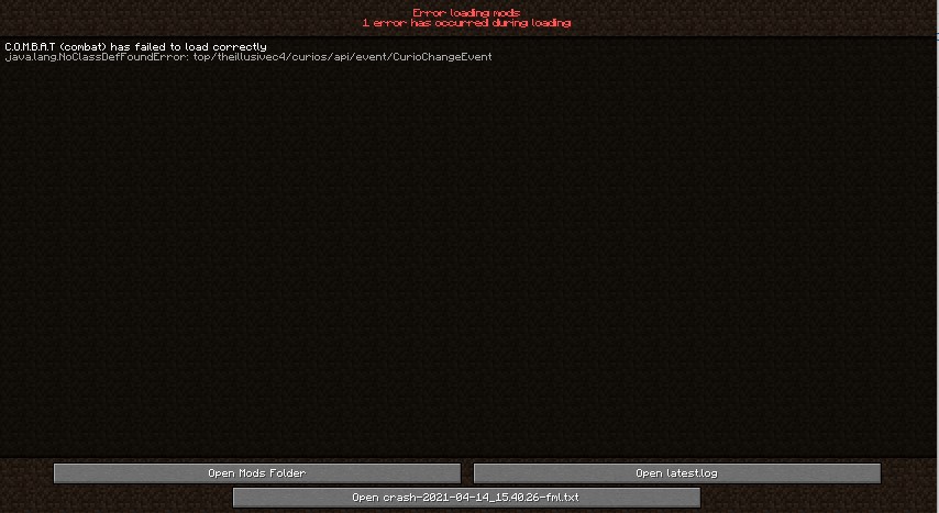 the game wont load · Issue #83 · Stereowalker/C.O.M.B.A.T · GitHub