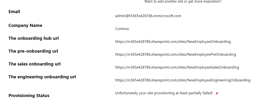 Cannot provision the NewEmployeeOnboarding App template · Issue #353 · SharePoint/sp ...