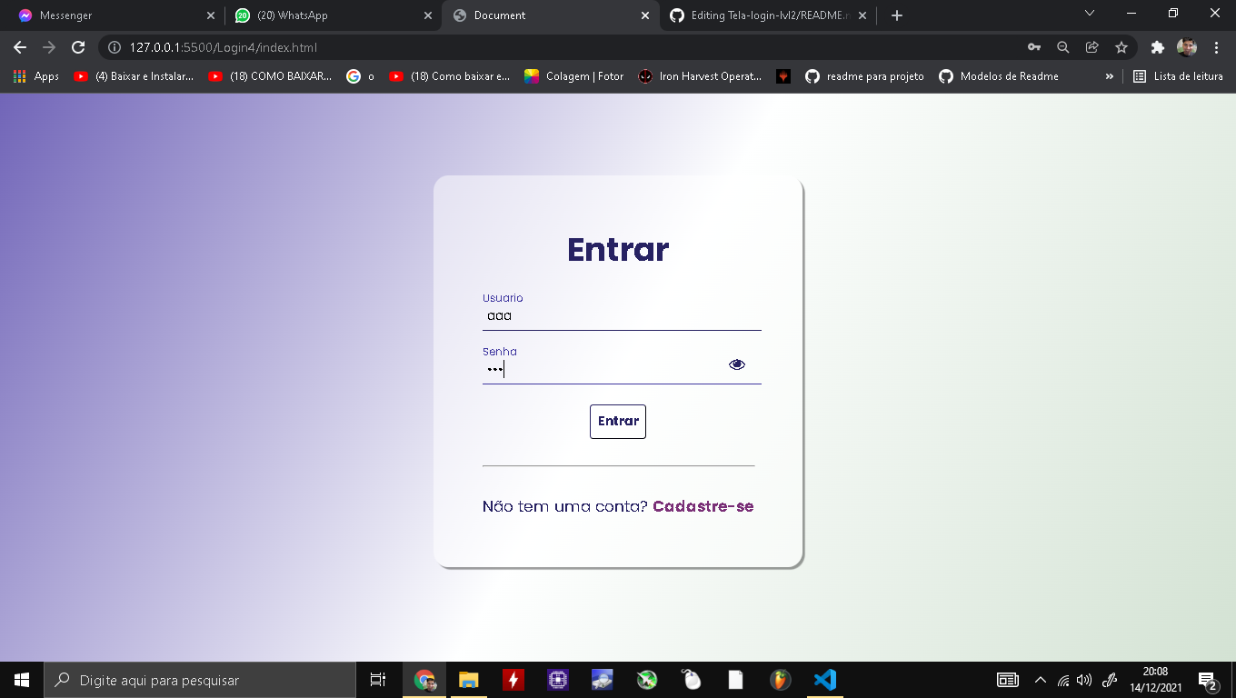 GitHub - luanvictorms/Tela-login-lvl2: Tela de login com autenticação e ...