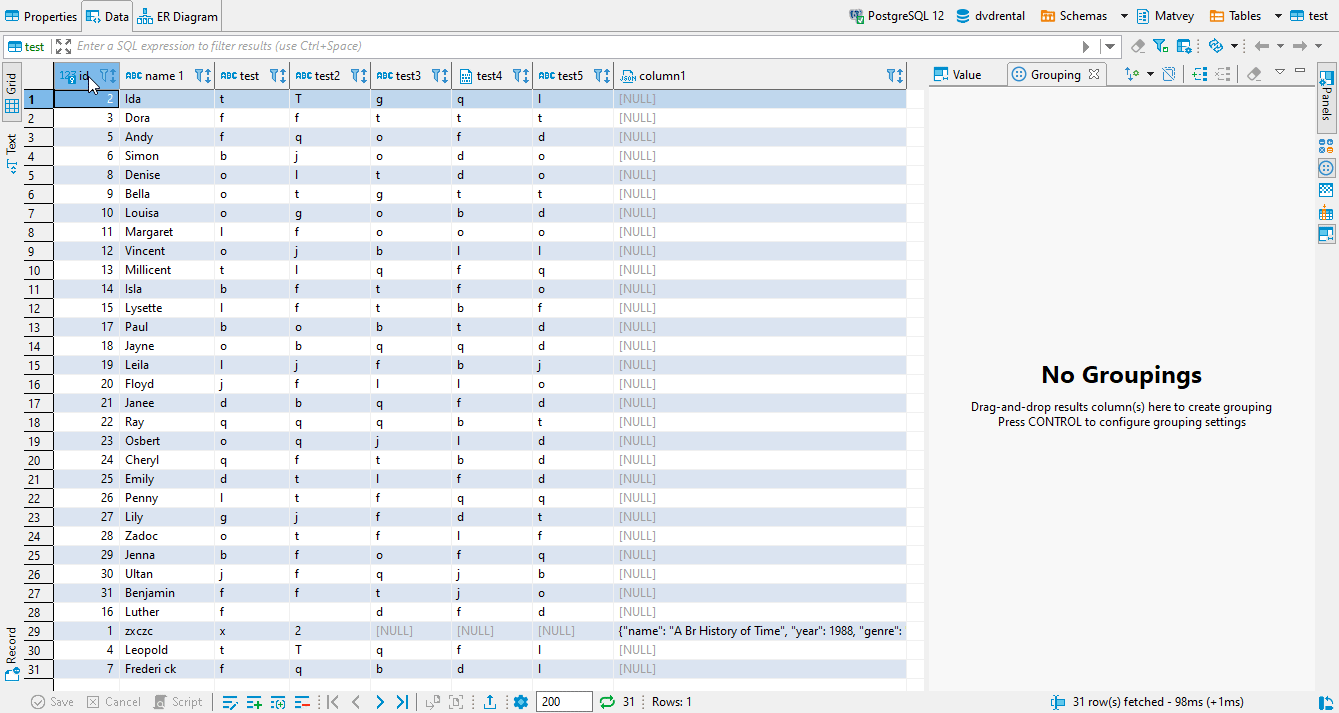 Grouping panel drag-n-drop breaks after adding columns starting from the first continuously ...