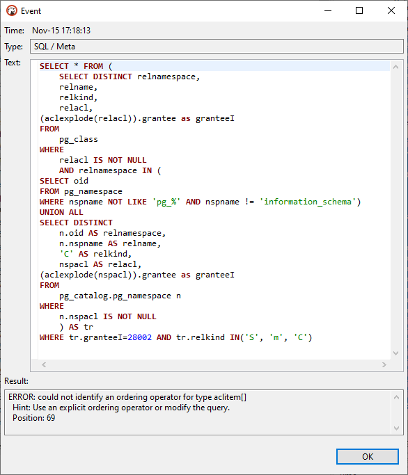 [Greenplum] Permissions can't be shown · Issue #14564 · dbeaver/dbeaver · GitHub