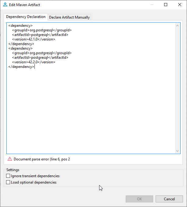 Maven artifacts added with a uri have classifier and version switched ...