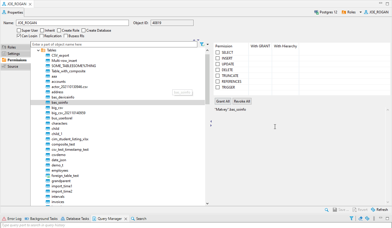User permissions: revoke/grant all buttons bloat the script · Issue #12740 · dbeaver/dbeaver ...