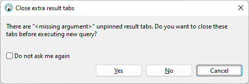 Amount of tabs is incorrectly shown when trying to execute a script with several opened result ...