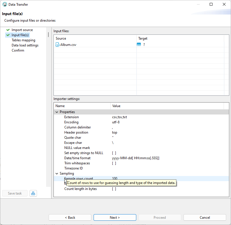 Import from CSV a tick box to not auto create field lengths (best guess ...