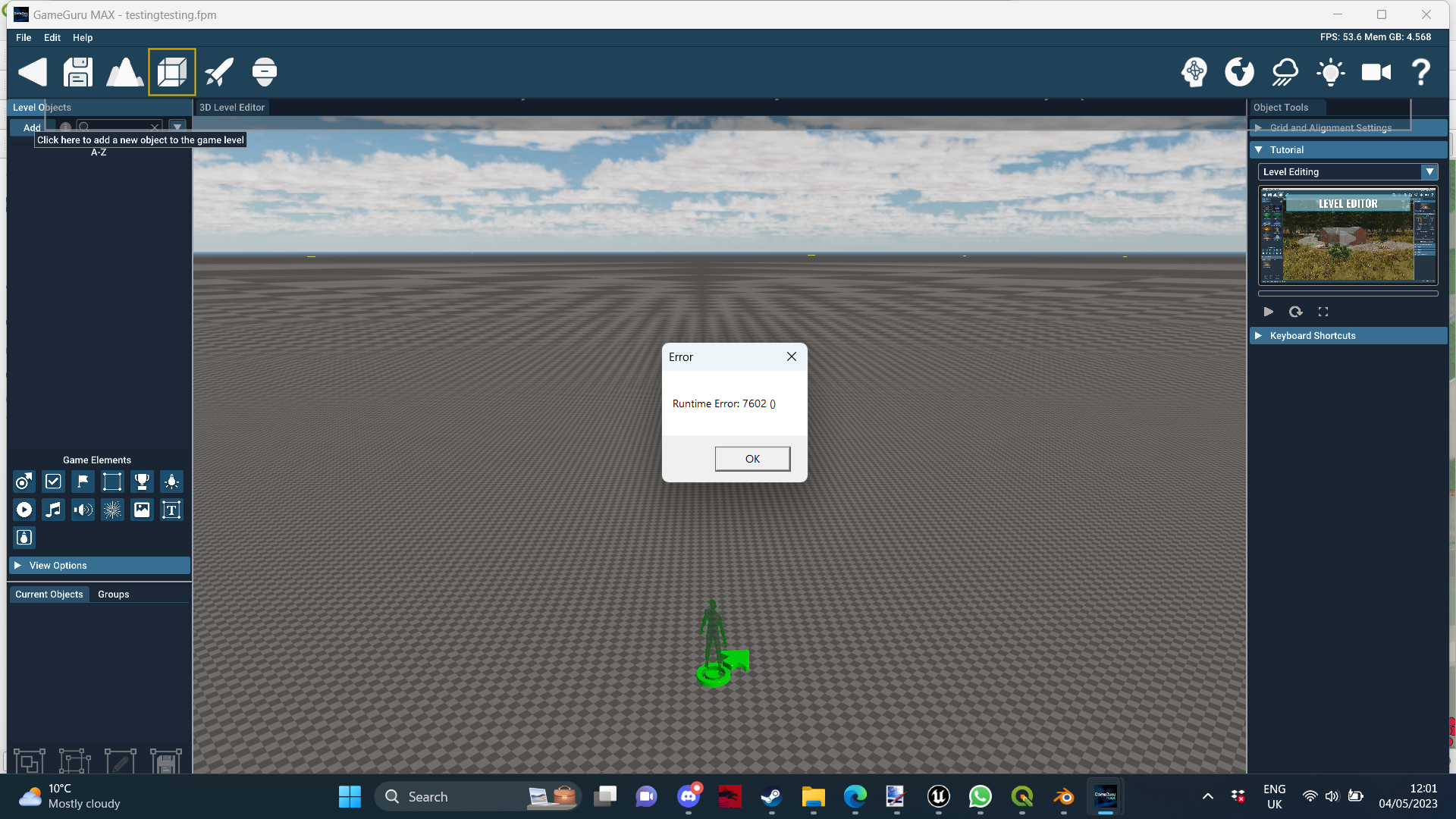 New Error For Me At Least · Issue 4612 · Thegamecreatorsgamegururepo · Github 