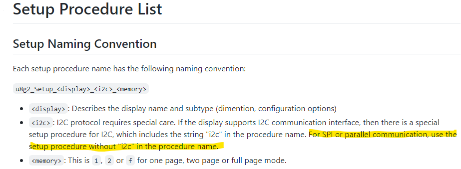 Improve Wiki description: Chapter "Setup Naming Convention" · Issue #2083 · olikraus/u8g2 · GitHub