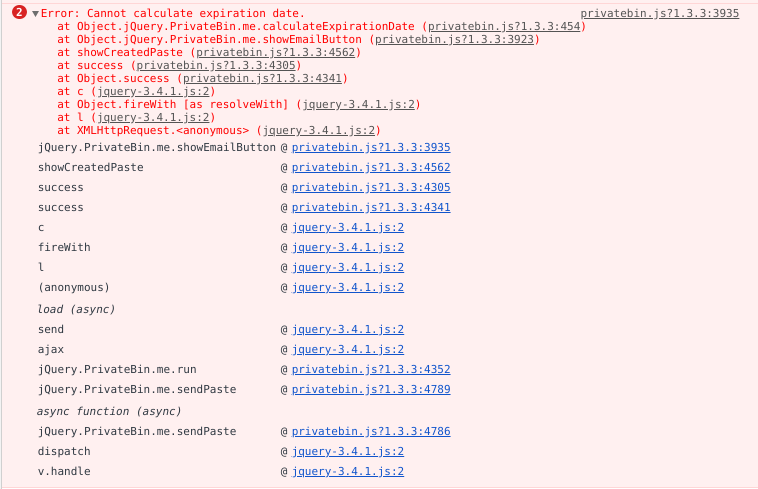 Warning Message: "Cannot calculate expiration date" · Issue #597 · PrivateBin/PrivateBin · GitHub