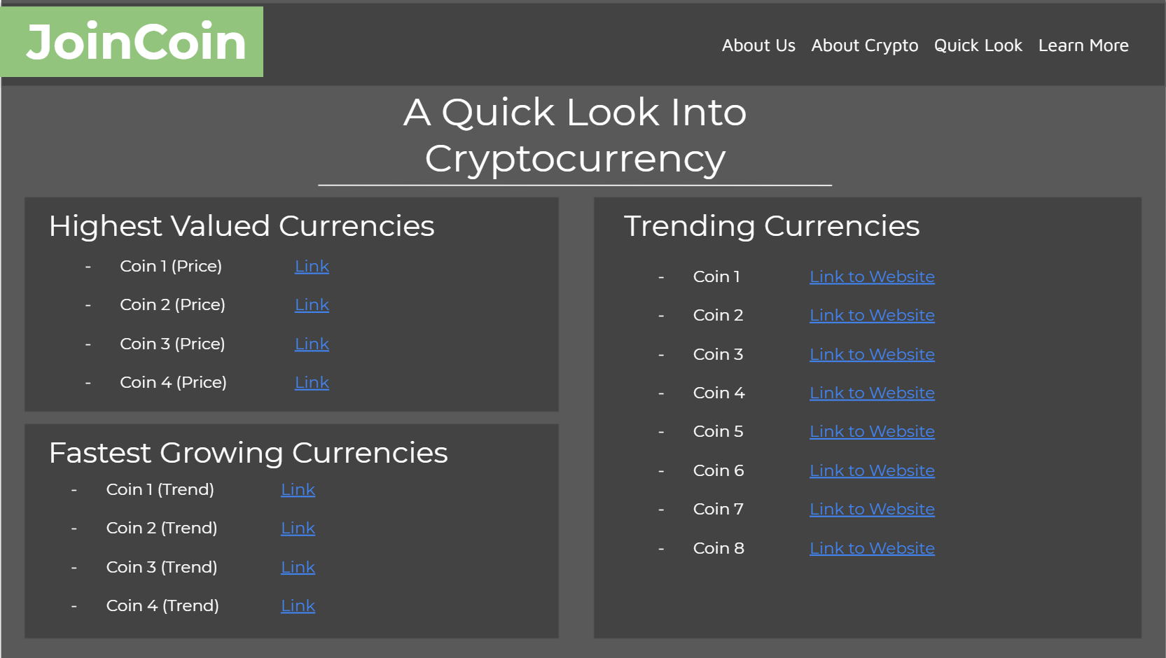 GitHub - EastonShaum/Join-Coin: A simple Cryptocurrency search app that ...