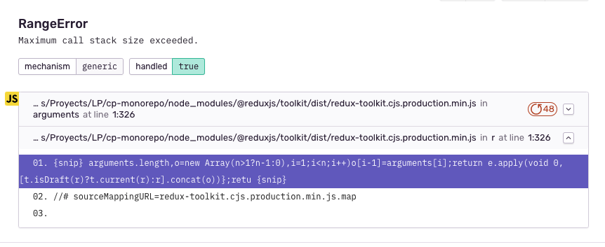 [1.5.0] Call stack exceeded when using selectors created from createDraftSafeSelector or ...