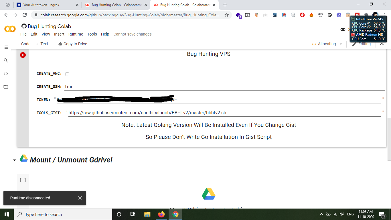 Runtime disconnected · Issue #15 · hackingguy/Bug-Hunting-Colab · GitHub