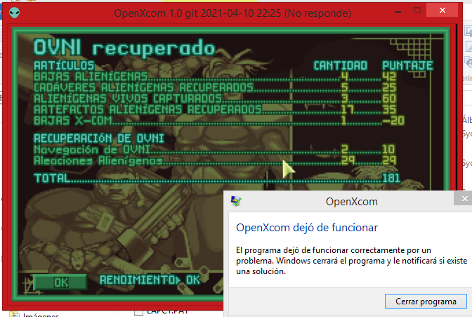 OpenXCom crashes when I finish a mission. · Issue #1324 · OpenXcom/OpenXcom · GitHub