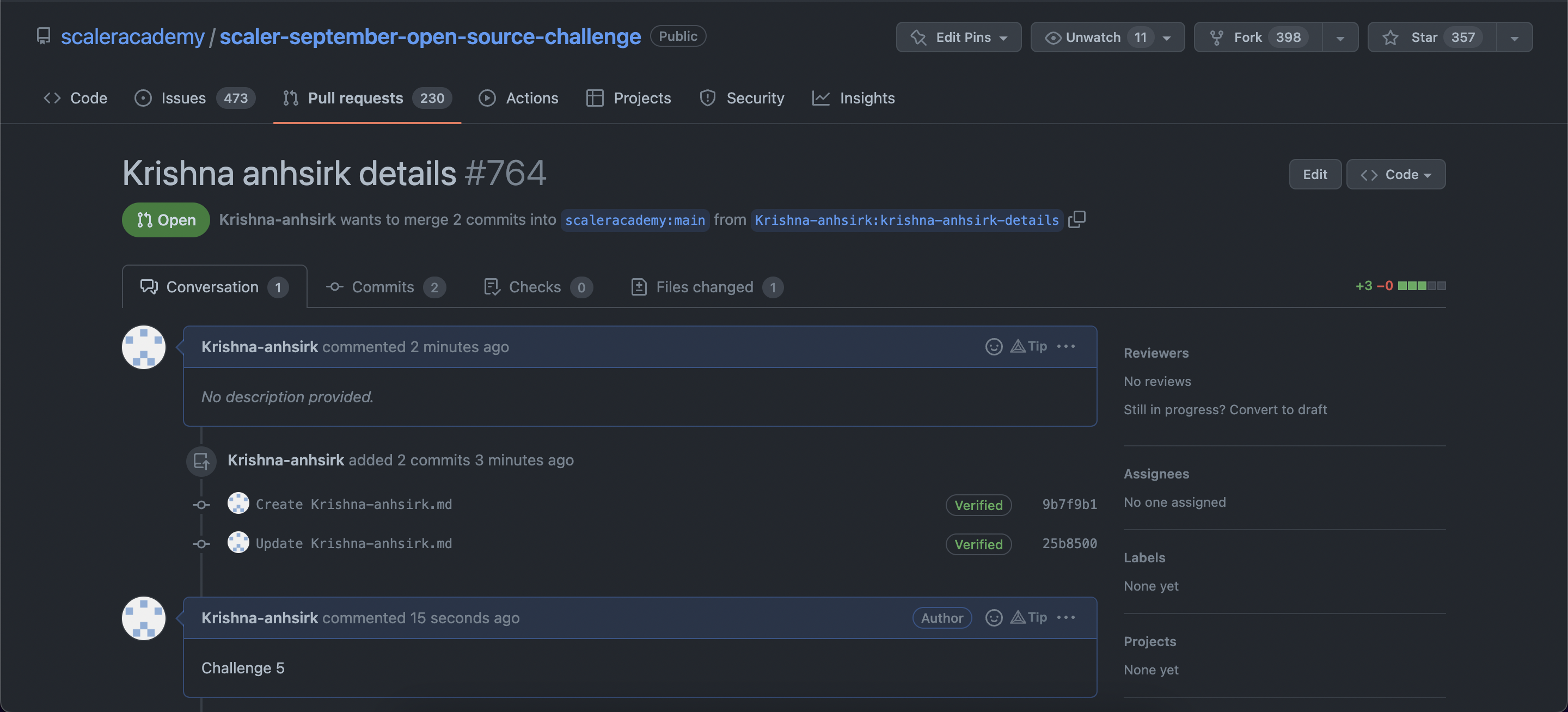Challenge 1 to 7 - Krishna Teja · Issue #12 · scaleracademy/scaler-september-open-source ...