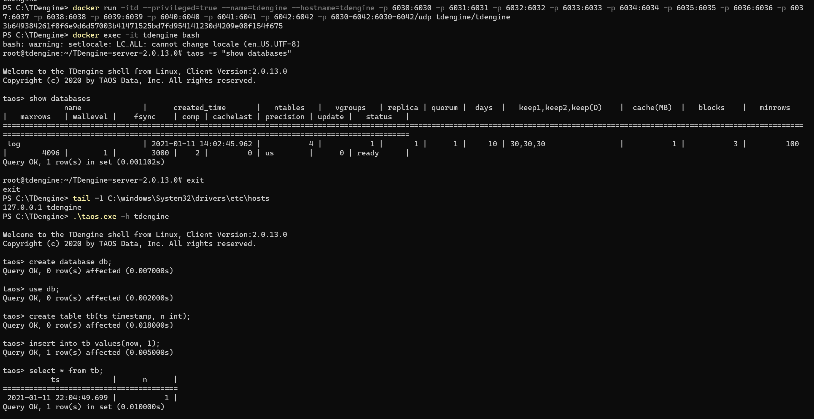 Unable to establish connection when select and insert · Issue #4865 · taosdata/TDengine · GitHub
